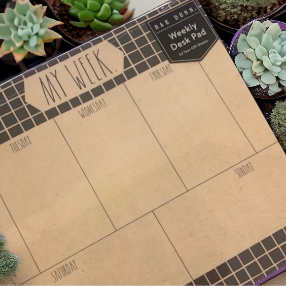 Rae Dunn | Office | Rae Dunn Weekly Desk Pad My Weekly Planner 52 ...